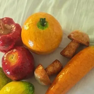 Vintage | Accents | Vintage Set Of 8 Paper Mache Fruit Vegetables For ...